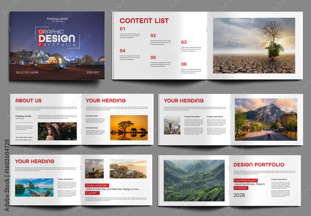 Graphic Design Portfolio Layout Stock Template | Adobe Stock