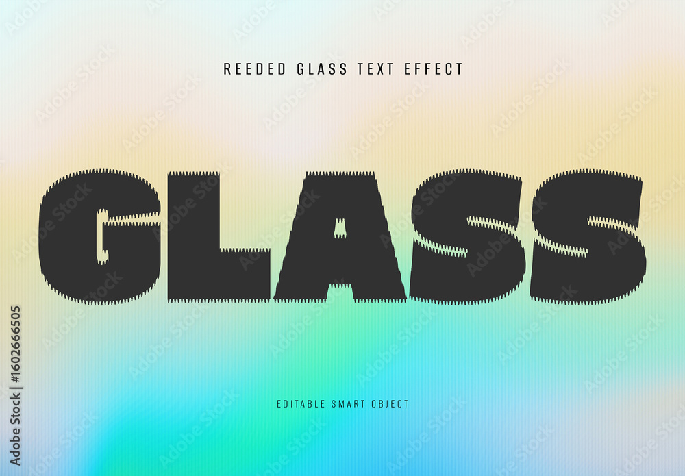 Modern Reeded Glass Text Effect Stock Template | Adobe Stock