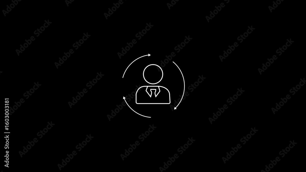 Avatar icon of one person.Profile icon.Business man icon on a black ...