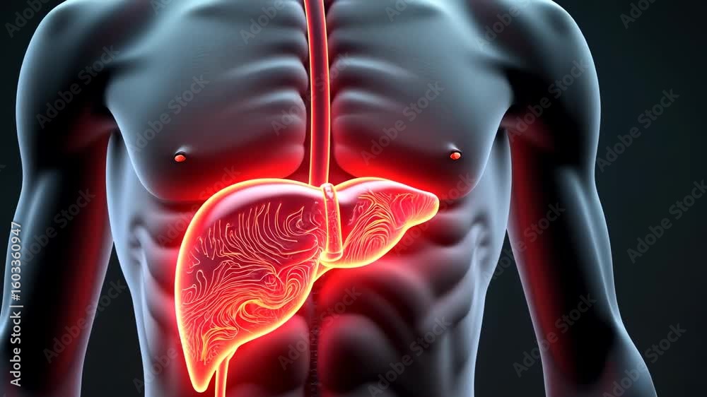 pain liver, liver inflammation, disease symptoms. Hepatic health. Liver ...