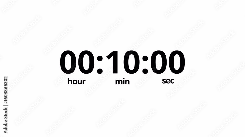 Fifteen minute countdown timer animation in 15 seconds, 15 minute timer ...