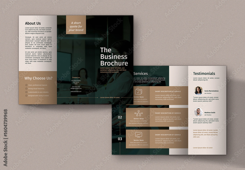 Minimal Tri-Fold Brochure Layout Stock Template | Adobe Stock