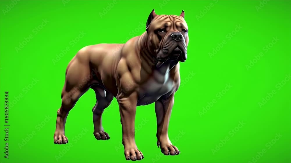 Vidéo Stock Muscular Light Brown Cane Corso Dog Standing Tall Isolated ...
