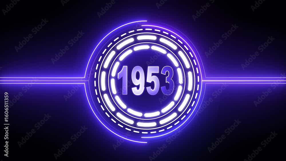 1953 text with screen effects of technological failures. Concept of ...
