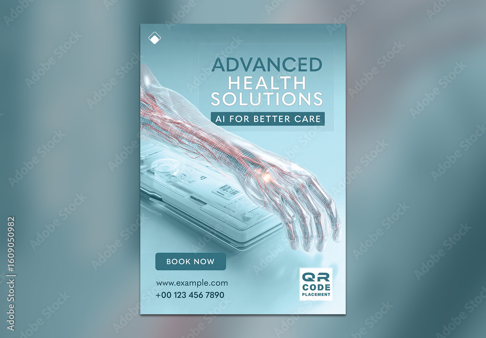 Futuristic Medical Editable Flyer for Advanced Health Solutions Powered ...