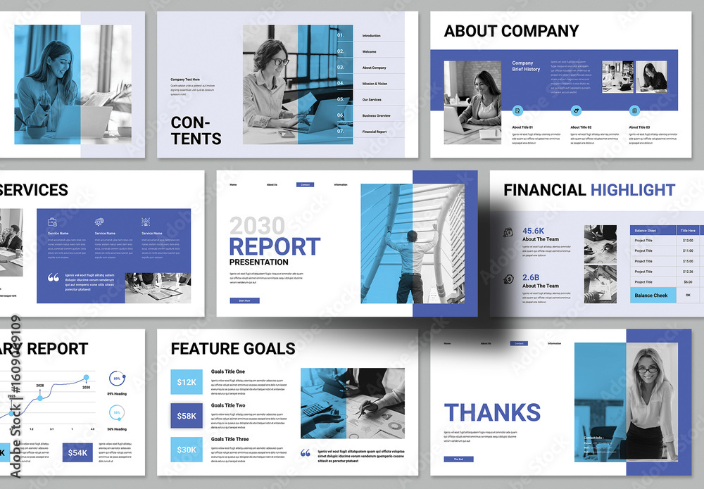 Annual Report Presentation Layout Stock Template | Adobe Stock