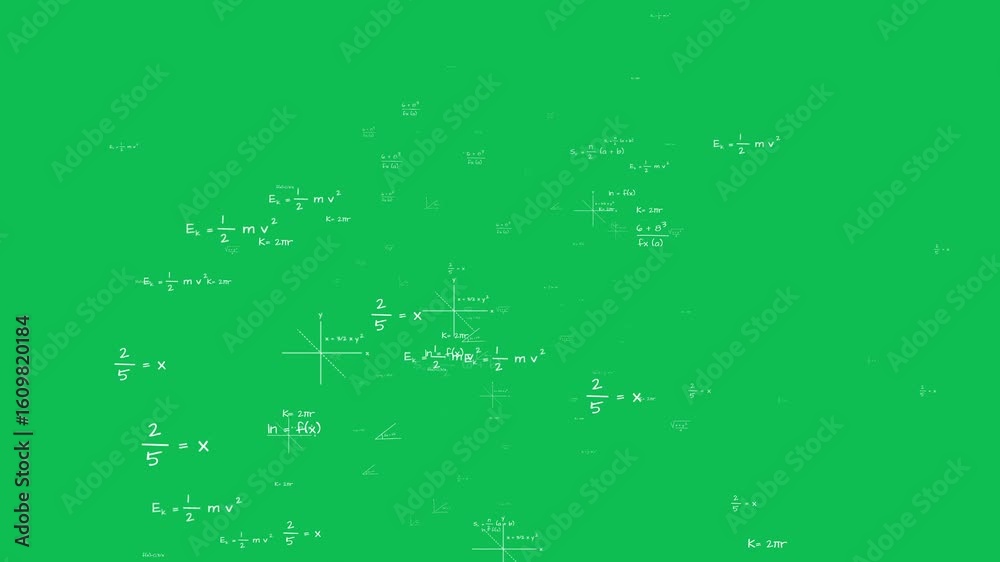 Math equations motion overlay animation with symbols and graphs ...