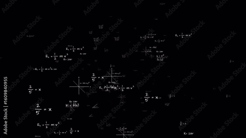 Math equations motion overlay animation with symbols and graphs ...