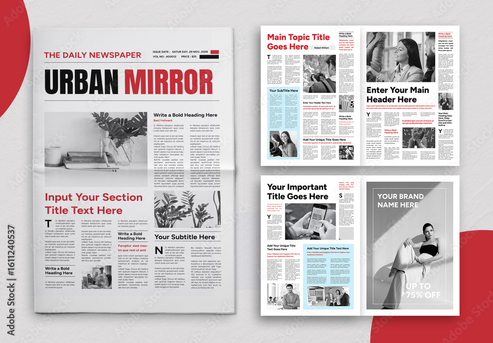 Professional Newspaper Layout Template Stock Template | Adobe Stock