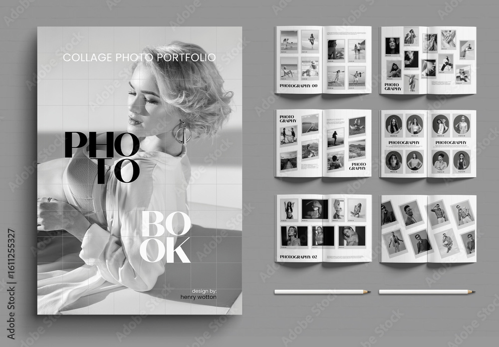 Photobook Collage Layout Template Stock Template | Adobe Stock