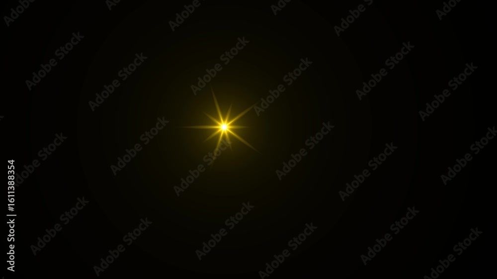 Shining star and light rays chroma key alpha channel background. Lens ...