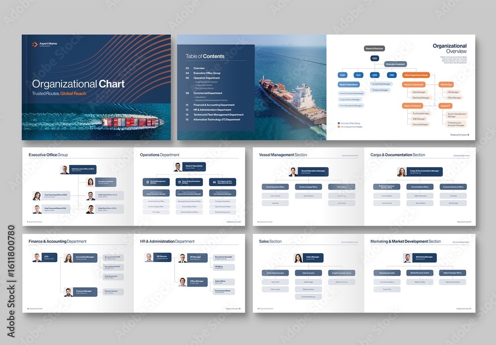 Organizational Chart Template for Company Org Chart, Corporate ...