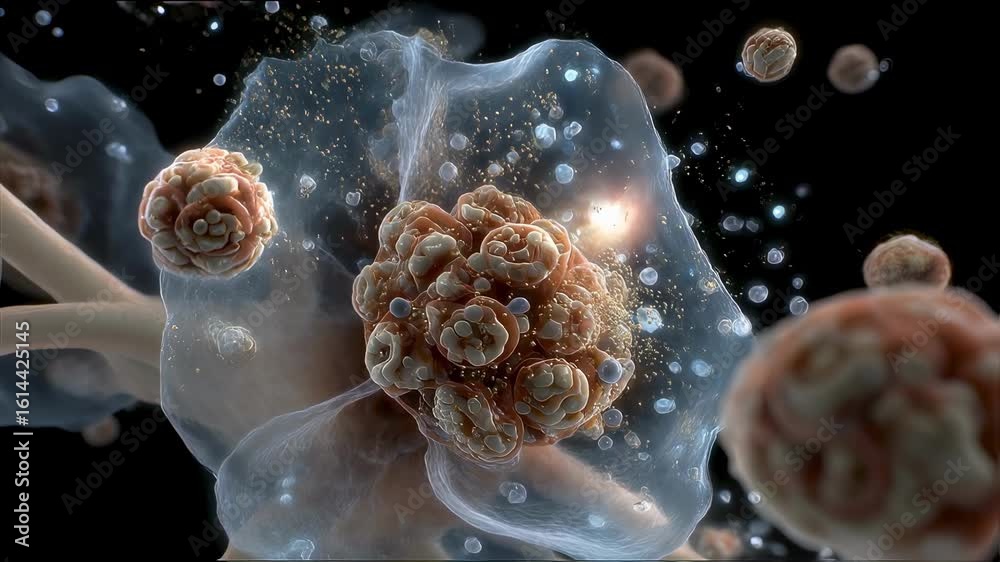 Medical animation illustrating the lifecycle stage of larval cysts ...