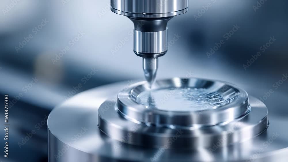 Cnc milling machine precision cutting metal workpiece with rotating ...
