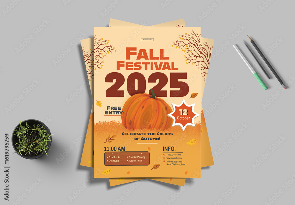 Fall Festival Event Flyer Layout Template Stock Template | Adobe Stock