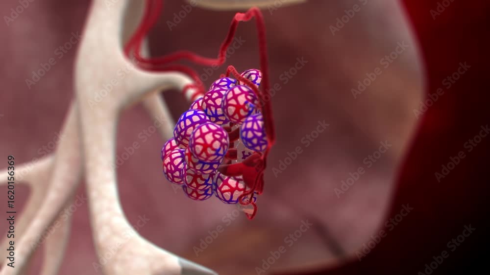 Alveoli anatomy. 3d vector of the human Respiratory System, lungs ...