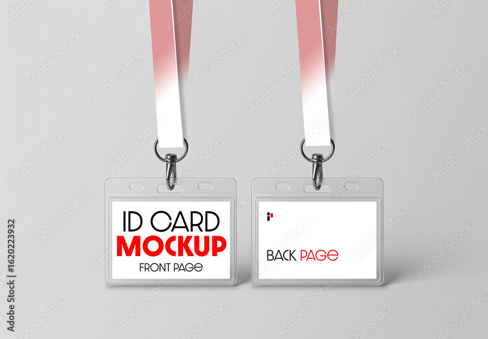 Realistic ID Card Mockup Design Stock Template | Adobe Stock