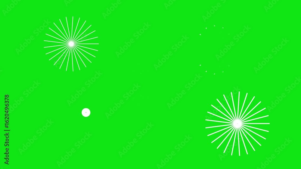 Elliptical blast firework effect on green screen with shining circular ...