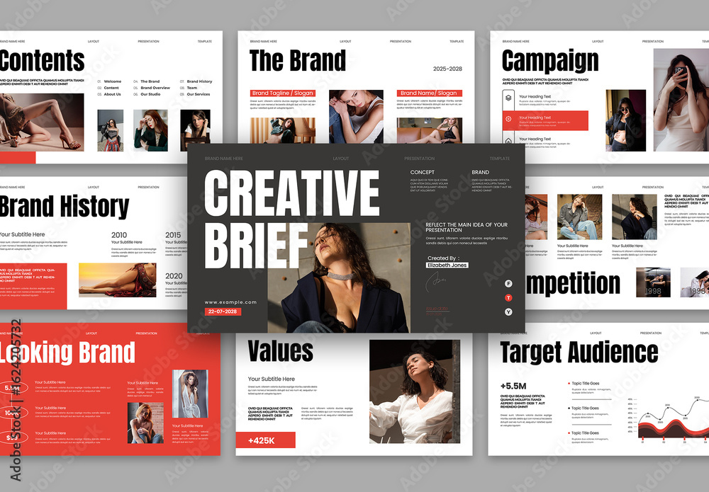 Creative Brief Presentation Template Stock Template | Adobe Stock