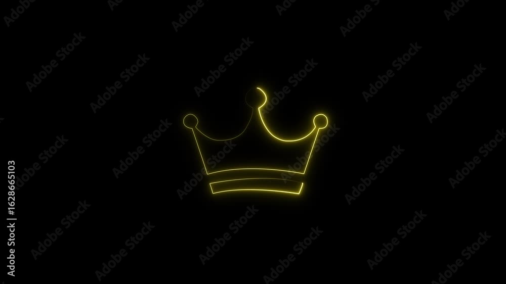 neon king queen crown animated king queen crown icon neon logo icon ...