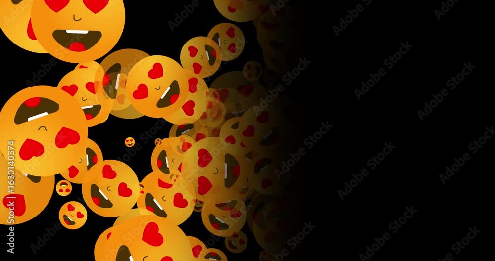 4K Social Media Transitions.Smiling Face With Heart-Eyes emoji cool ...