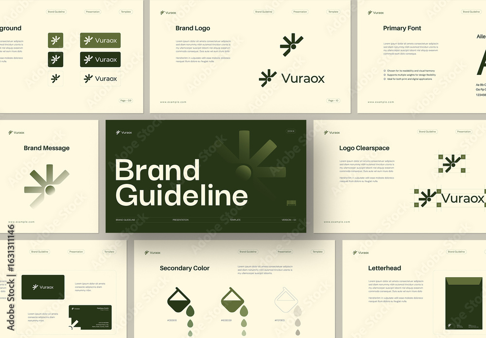 Modern and Clean Retro Brand Guidelines Presentation Template Stock ...