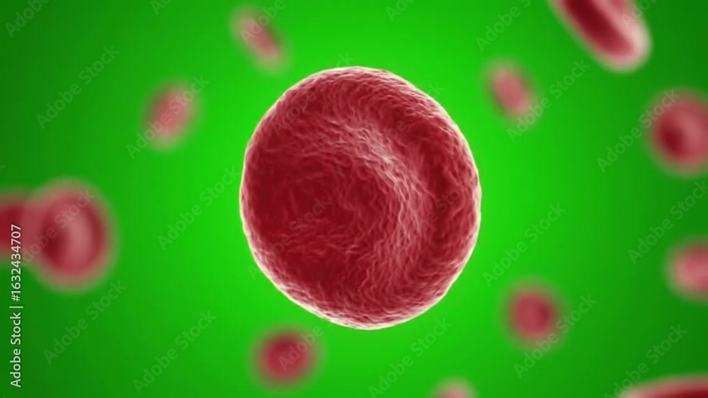 Blood Cell Icon Slowly Spins With Red Glow on Green Screen – Medical ...
