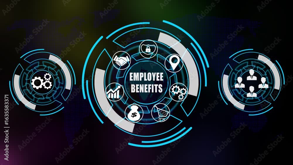 “Futuristic employee benefits Technology Animation Featuring Digital ...
