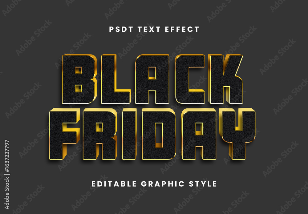Black And Gold 3D Embossed Font Bold Luxury Text Effect Stock Template ...