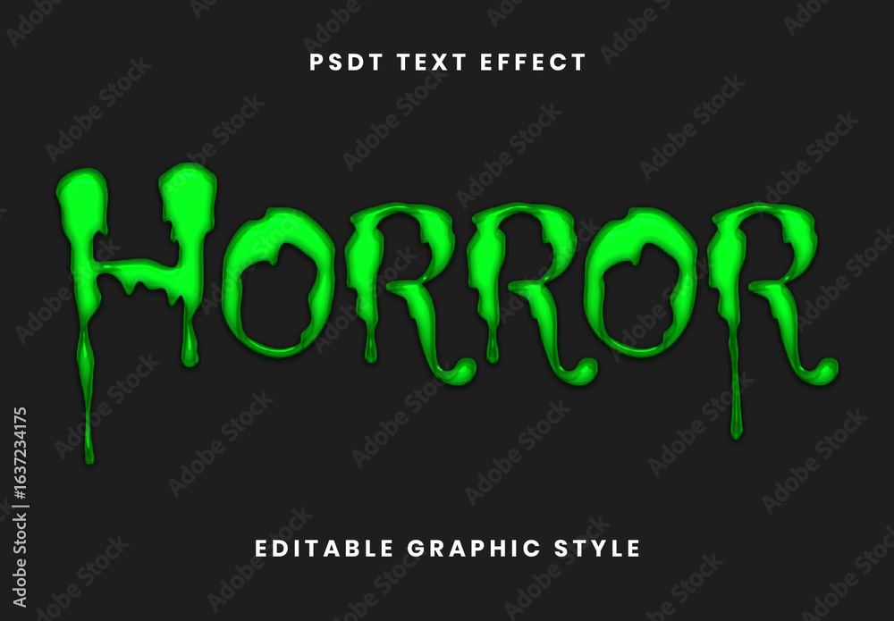 Green Horror Drip Font Creepy Slime Text Effect Stock Template | Adobe ...