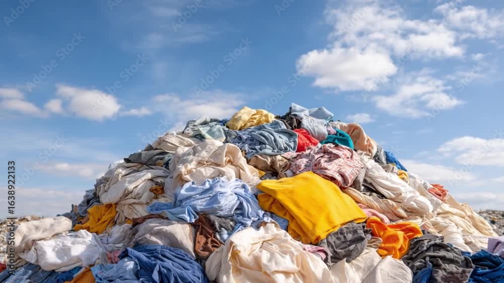 Textile Mountain: A vivid composition of discarded textiles forms a ...