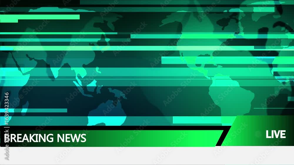 Breaking news live animation with global world map, blue digital ...