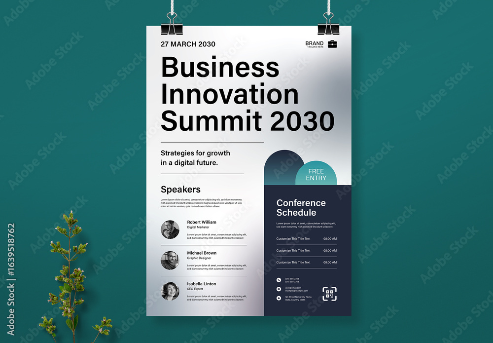 Professional Conference Poster Design Template Stock Template | Adobe Stock
