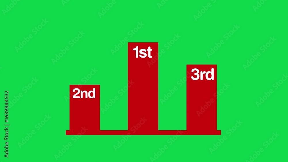 Winner podium with 1st, 2nd, and 3rd place icon animation. Podium 1st ...