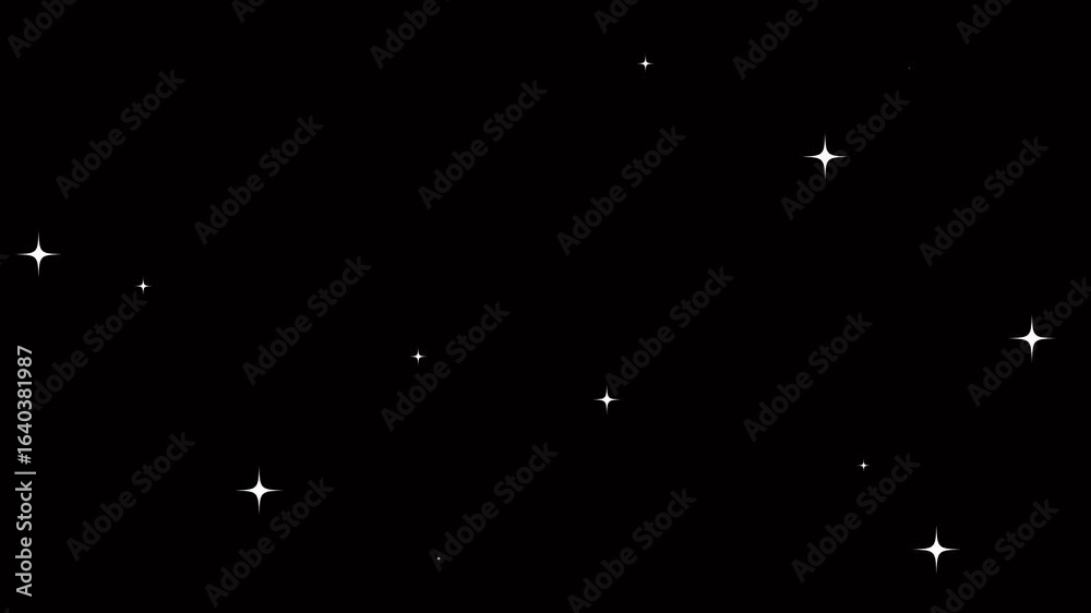 Stars blinking sparkle animation on black background. Twinkle light ...