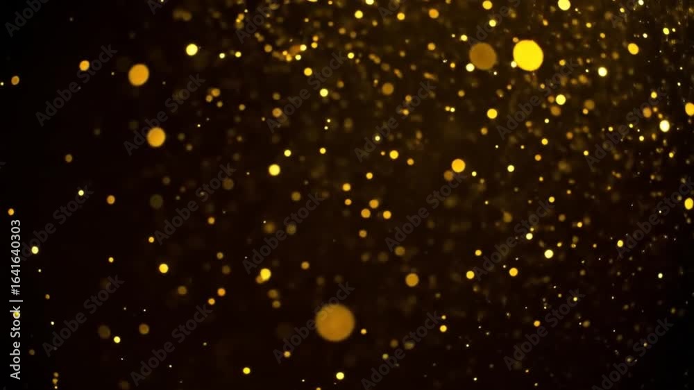 Elegant gold dust particles floating in the air background video ...