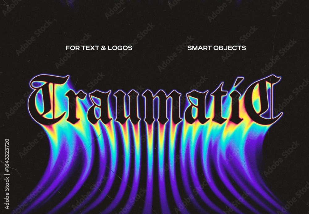 Smudged Dramatic Text Effect Mockup Stock Template | Adobe Stock