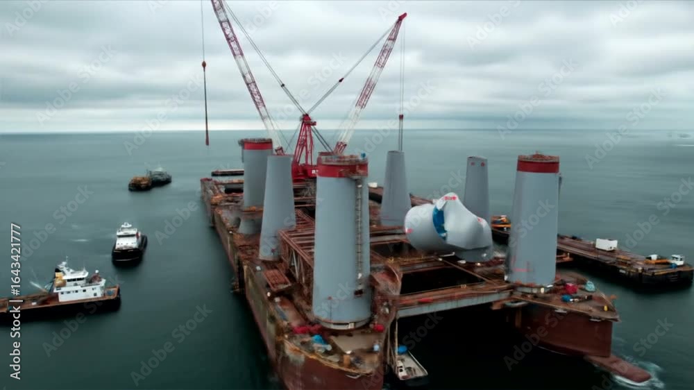 Offshore Wind Turbine Construction: A Gigantic Vessel Assembles Wind ...