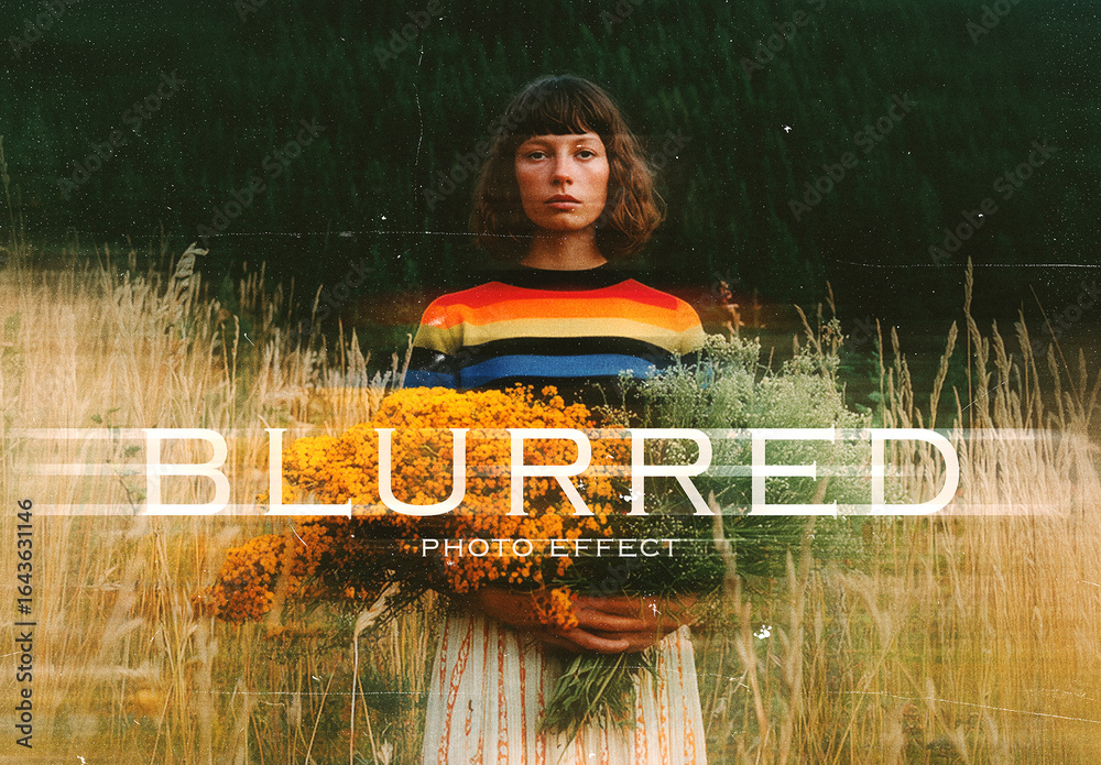 Bright Blurred Photo Effect Mockup Stock テンプレート | Adobe Stock