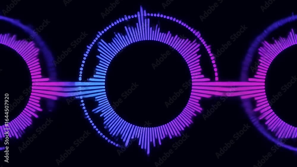 Cyberpunk Neon Gradient Circular Audio Spectrum Visualizer Loop Stock ...