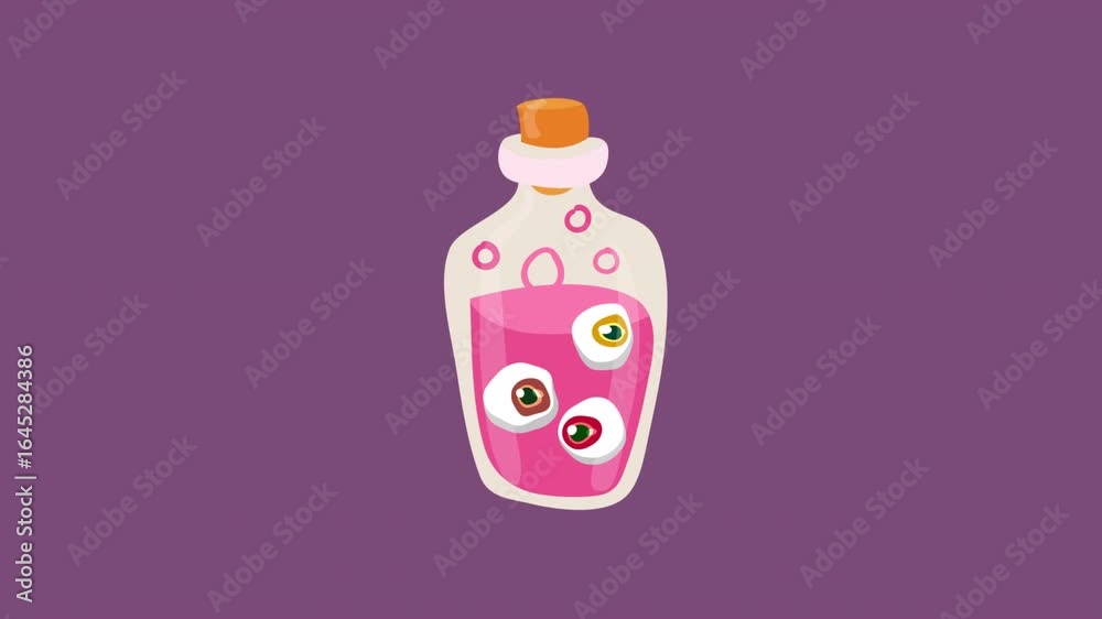 Spooky Potion: Animated Eyeballs in a Halloween Bottle Stock Video ...