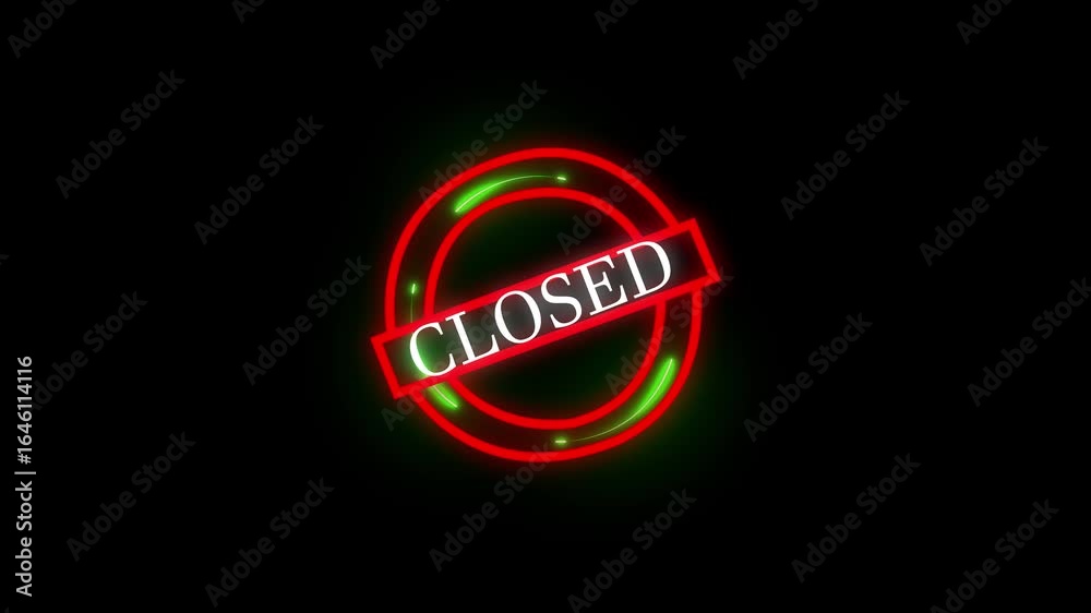 Closed Stamp Animation Over Black Background In 4K Resolution Closed ...