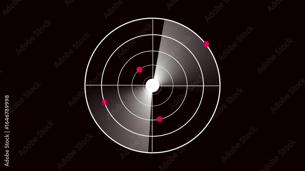 Animated radar targets tracking. Digital design element with futuristic ...