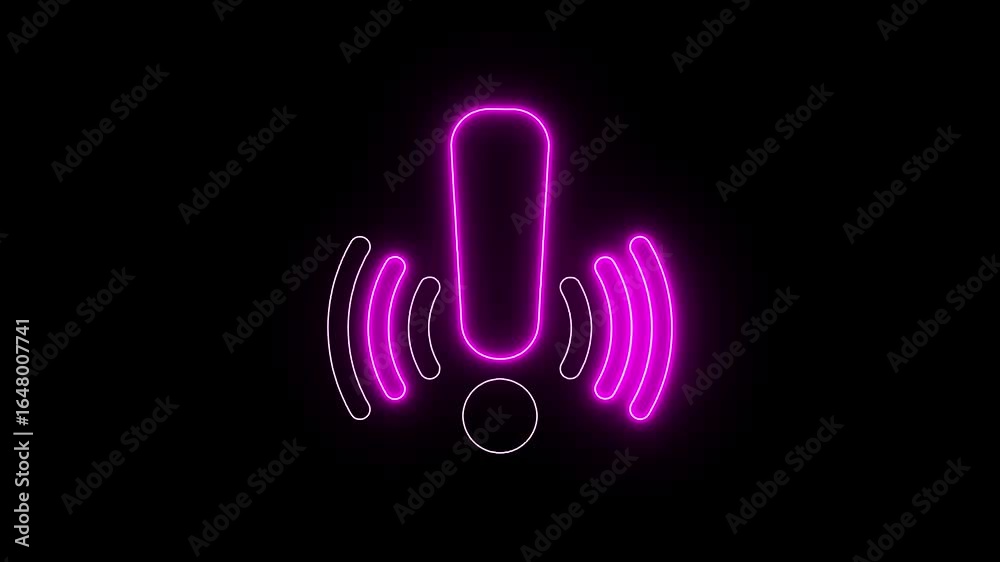 Danger Warning Animation. Warning Alert Symbol. Neon Warning Sign ...