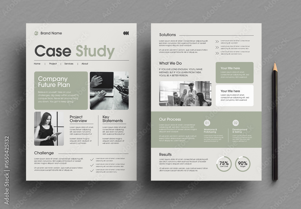 Modern Case Study Layout Template for Business Stock Template | Adobe Stock