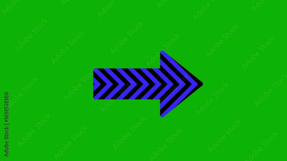 Blue arrow icon with bold design pointing to the right, isolated on ...