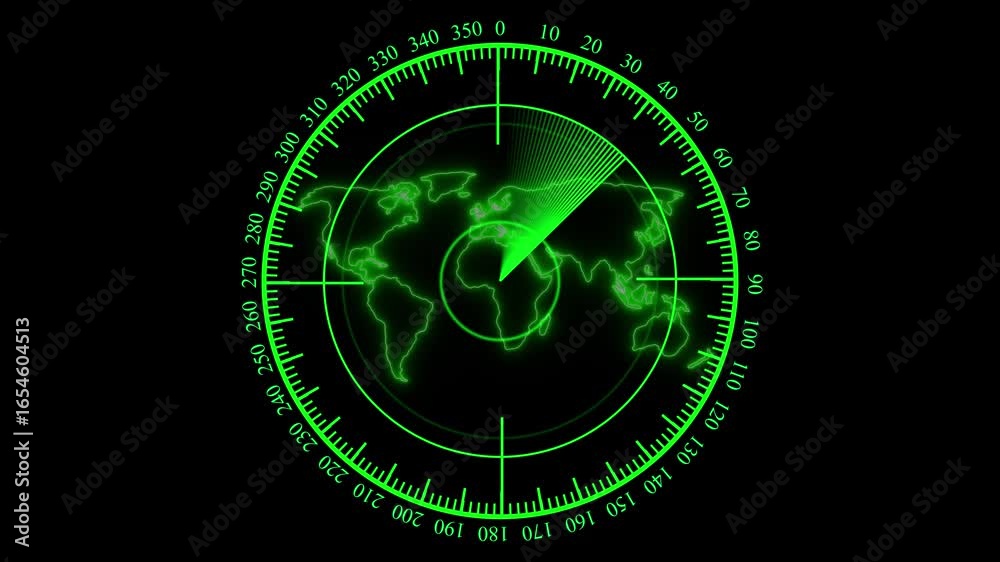 Radar Scanning loop. Radar screen animation. radar. Looped animation ...