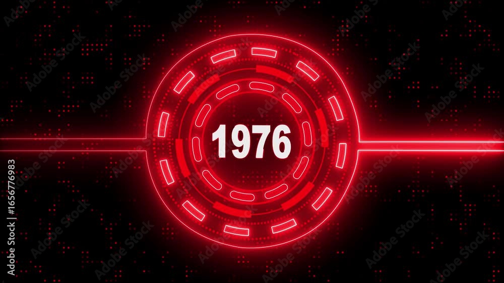 1976 text with screen effects of technological failures. Concept of ...