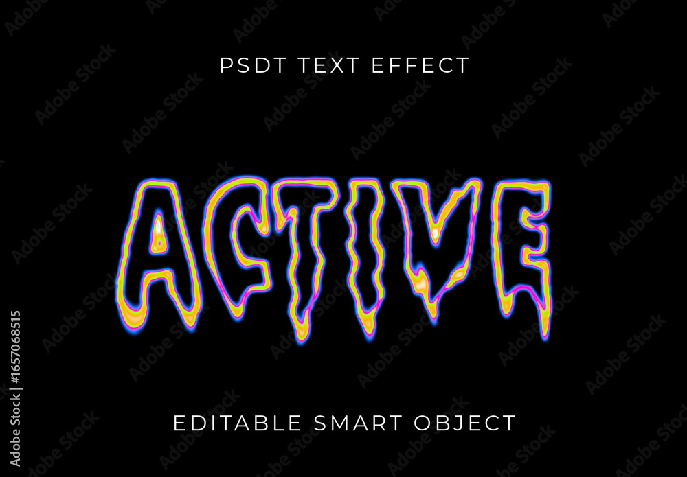 Colorful Toxic Font Melt Neon Distorted Text Effect Stock Template ...