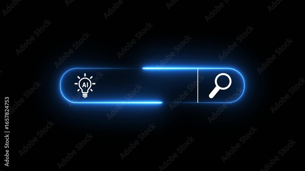 AI search bar interface concept on the transparent background ...